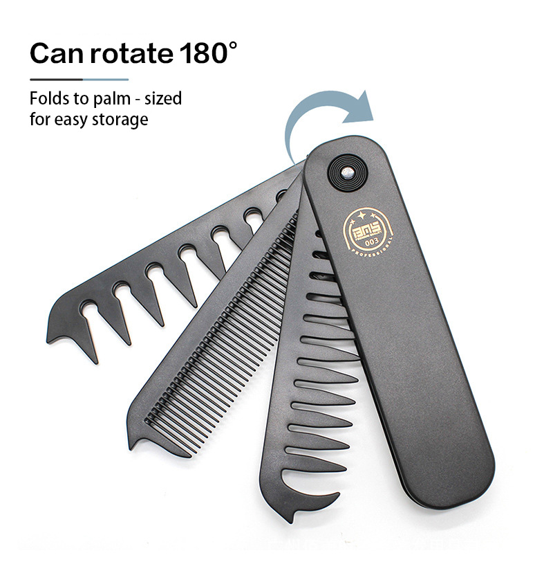 Three In One Folding Comb Oil Comb Back Comb Wide Toothed Texture ...