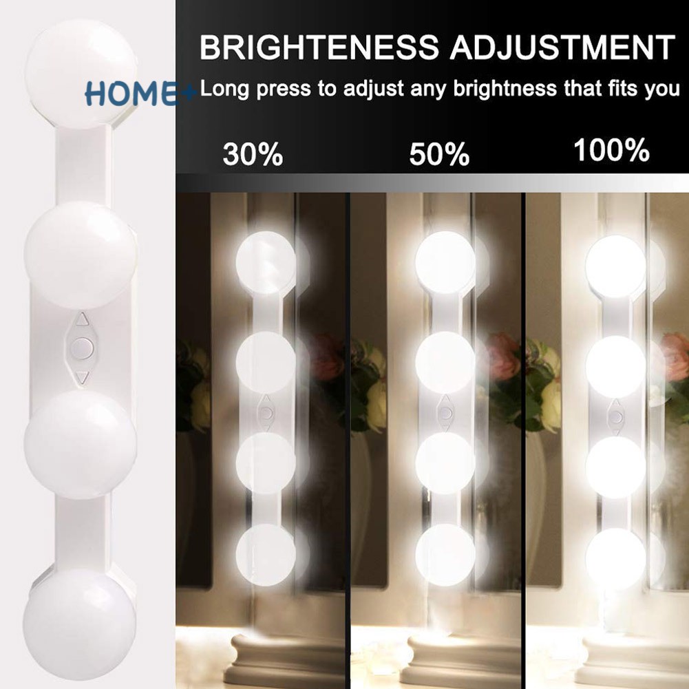 Portable Makeup Lights Cordless Super Bright with 4 LED Bulbs LED ...