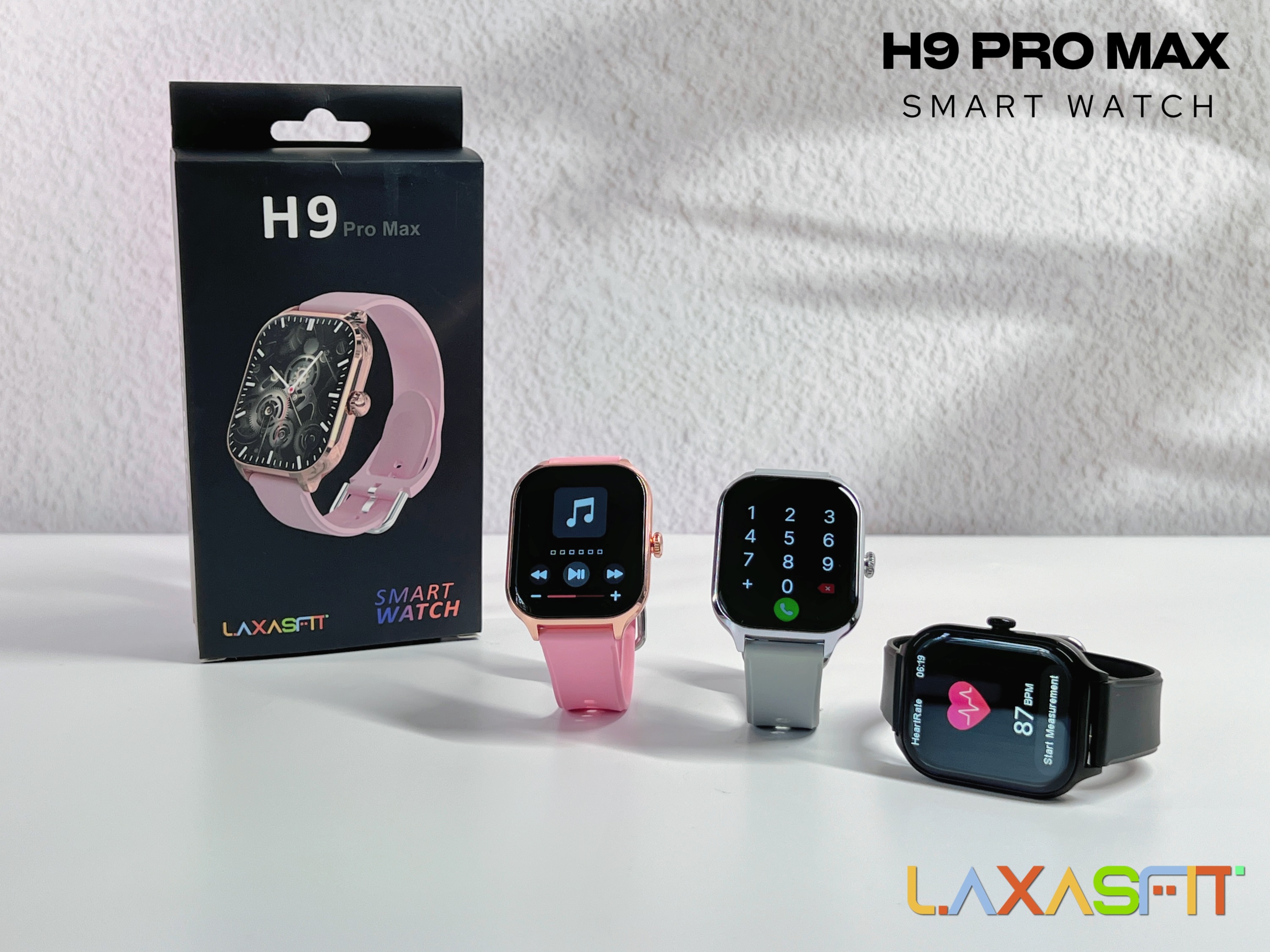 LAXASFIT H9 Smart Watch with 2.01 Inch Screen Bluetooth Heart Rate and ...