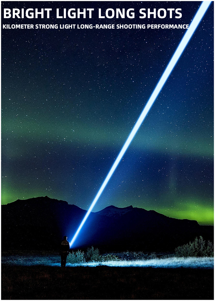 New LED Spotlight Flashlight, Ultra Bright, Long-Range, Portable, Fast ...