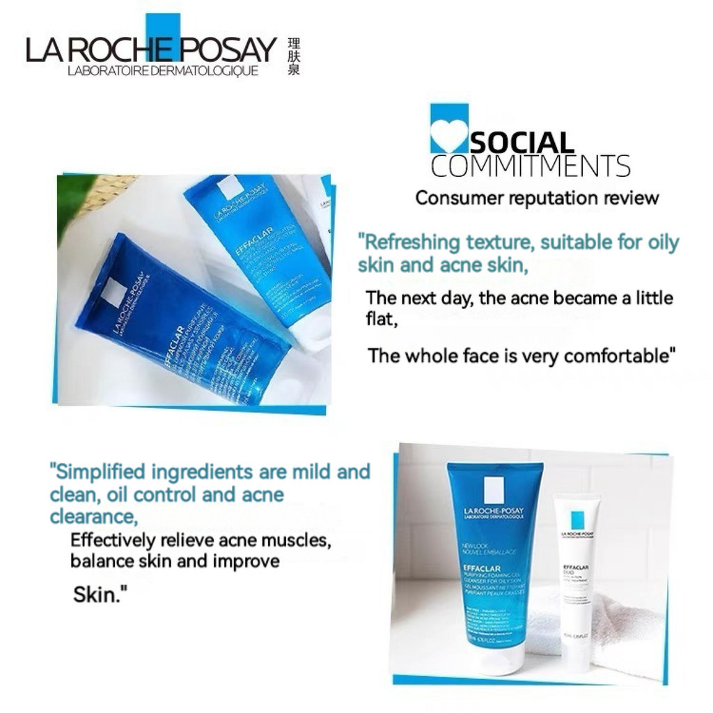 La Roche-Posay Effaclar Purifying Foaming Gel Cleanser for Oily Skin pH ...