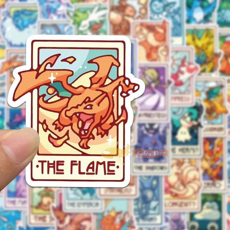 100pcs Pokémon Card Sticker Eevee Charizard Cartoon Decoration Stickers ...