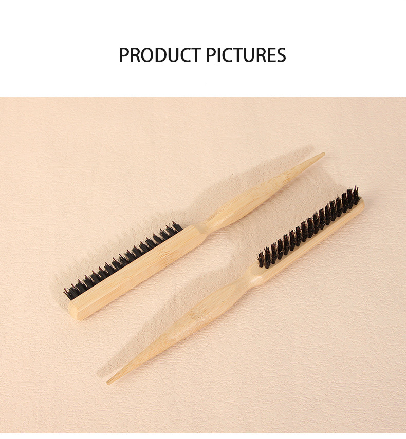 Bamboo Pointed Tail Comb Pig Mane Hair Comb Coiled Hair Styling Comb ...