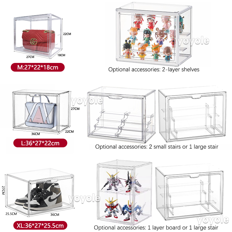Zimomo Display Box Acrylic Popmart Display Rack Figurine Case Labubu ...