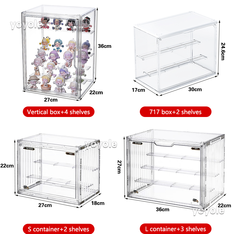 Zimomo Display Box Acrylic Popmart Display Rack Figurine Case Labubu ...
