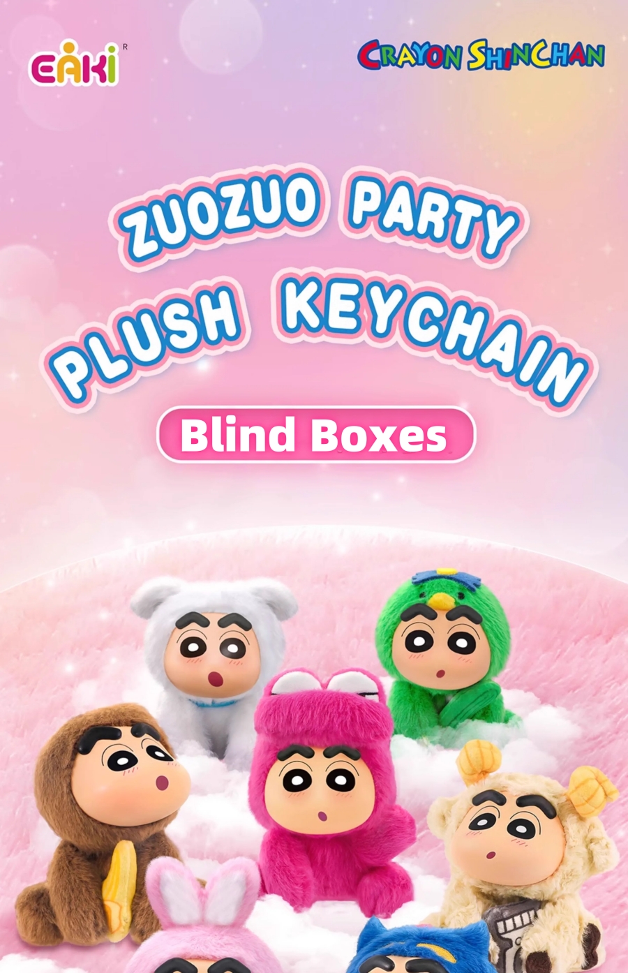 Crayon Shin Chan Plush Keychain Zuozuo Party Serise Blind Boxes ...