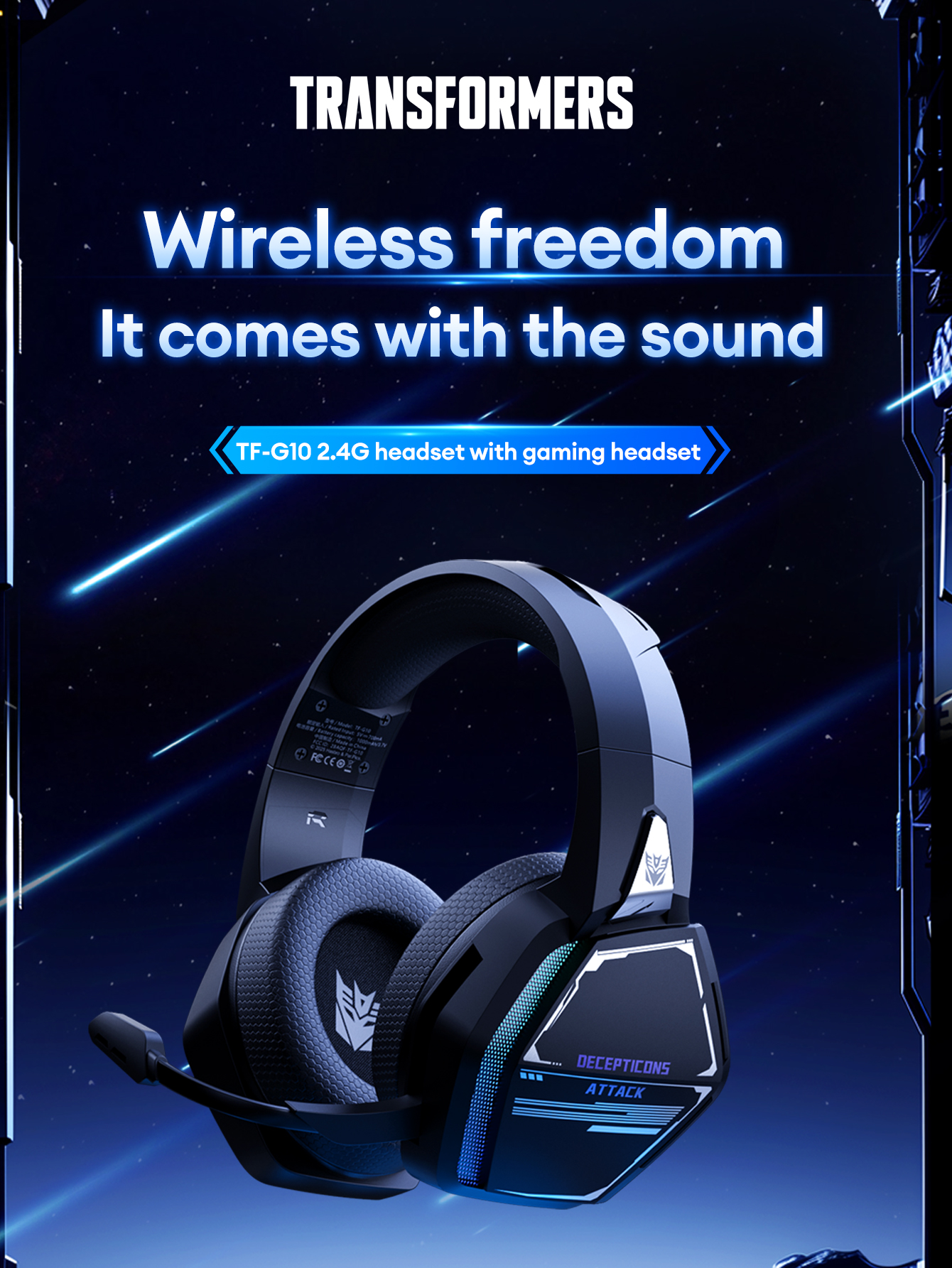 Transformers TF-G10 Wireless Bluetooth Headphones Low Latency Noise ...