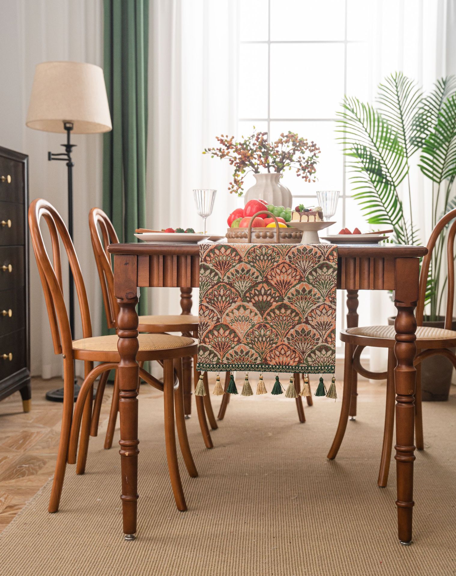 Long Table Runner Nordic Jacquard Table Runner Farmhouse Decor Table ...
