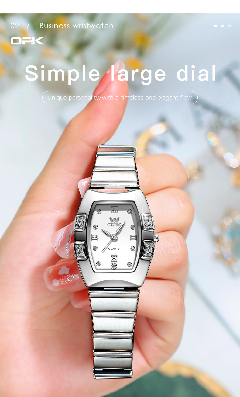 OPK Watch For Women Waterproof Original Stainless Steel Fashion Silver ...