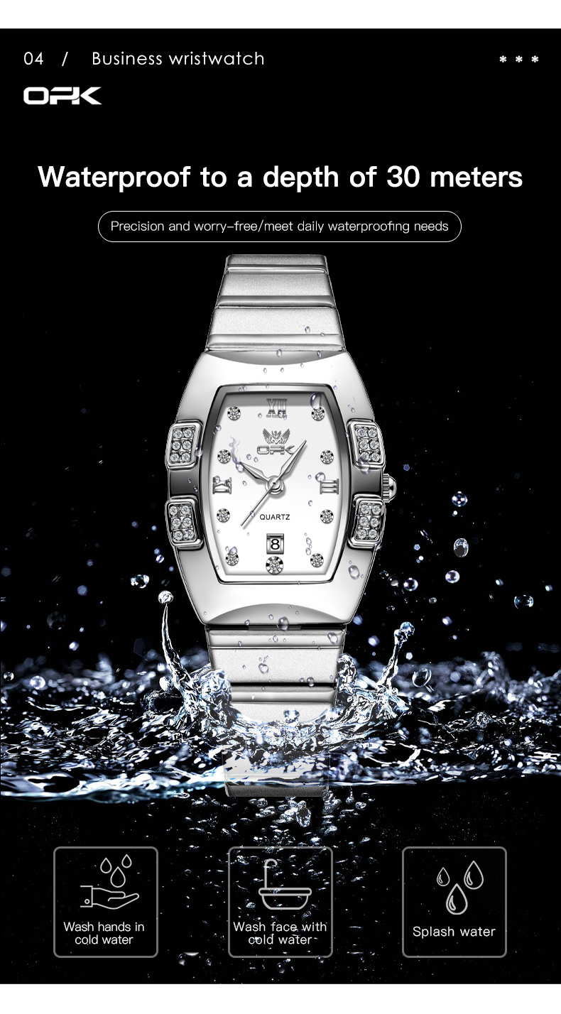 OPK Watch For Women Waterproof Original Stainless Steel Fashion Silver ...