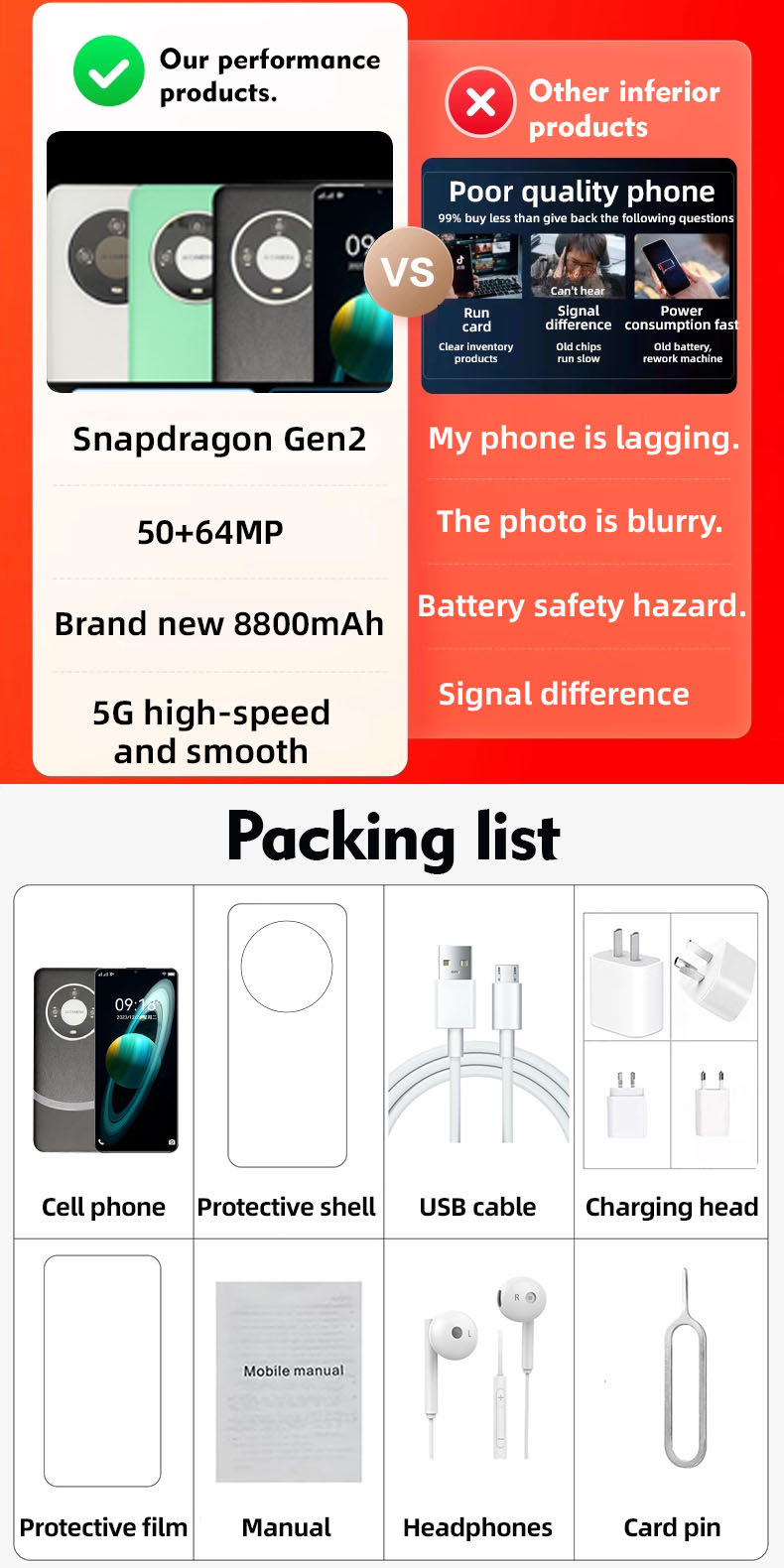 🔥SG Latest Android 15 Phone🔥2025 New Mate60Plus Smart 5G 7inch Mobile ...