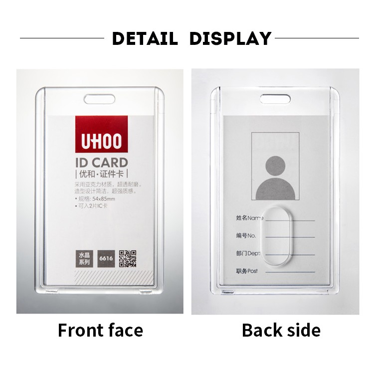 [Crystal Acrylic] High-End Identification Card Holder Double-Sided ...