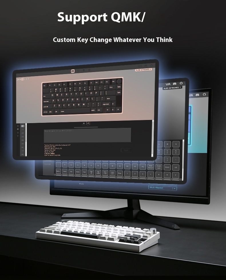 YUNZII AL80 Aluminum Tut Mechanical Keyboard Wireless Three-mode Custom ...