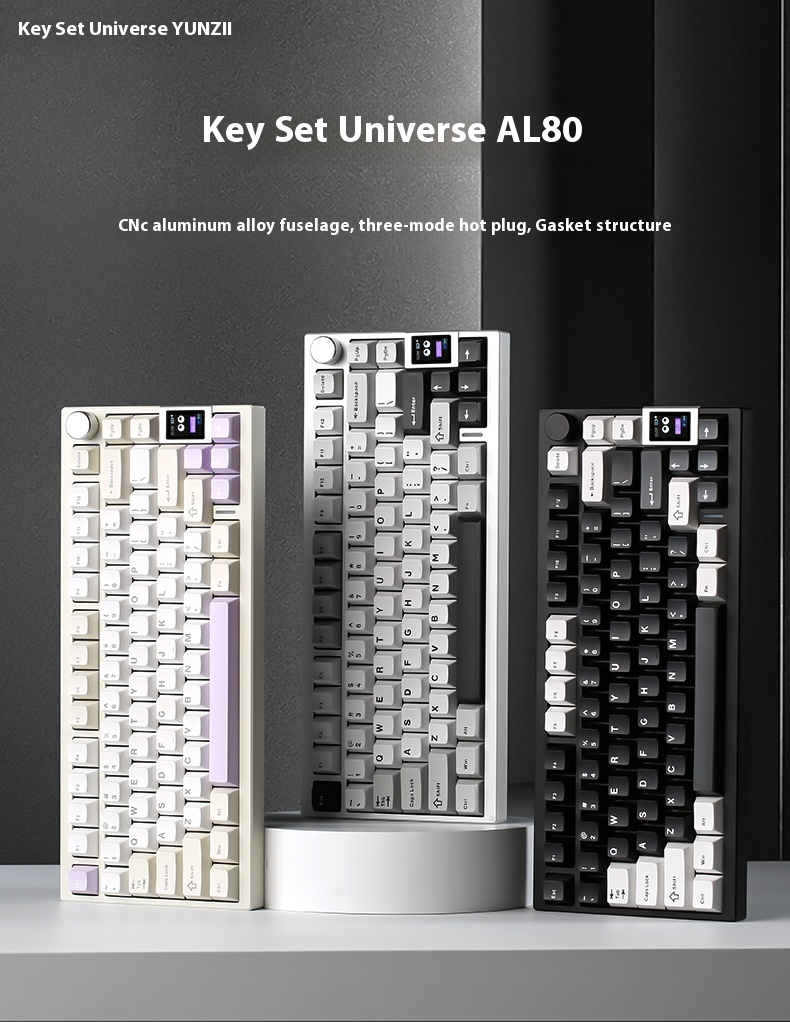 YUNZII AL80 Aluminum Tut Mechanical Keyboard Wireless Three-mode Custom ...