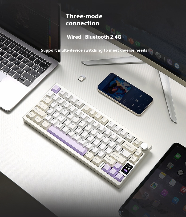YUNZII AL80 Aluminum Tut Mechanical Keyboard Wireless Three-mode Custom ...