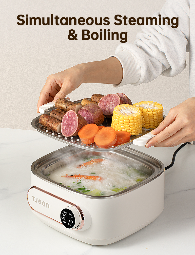 TJean multifunctional steamer with double-layer large capacity steamer ...