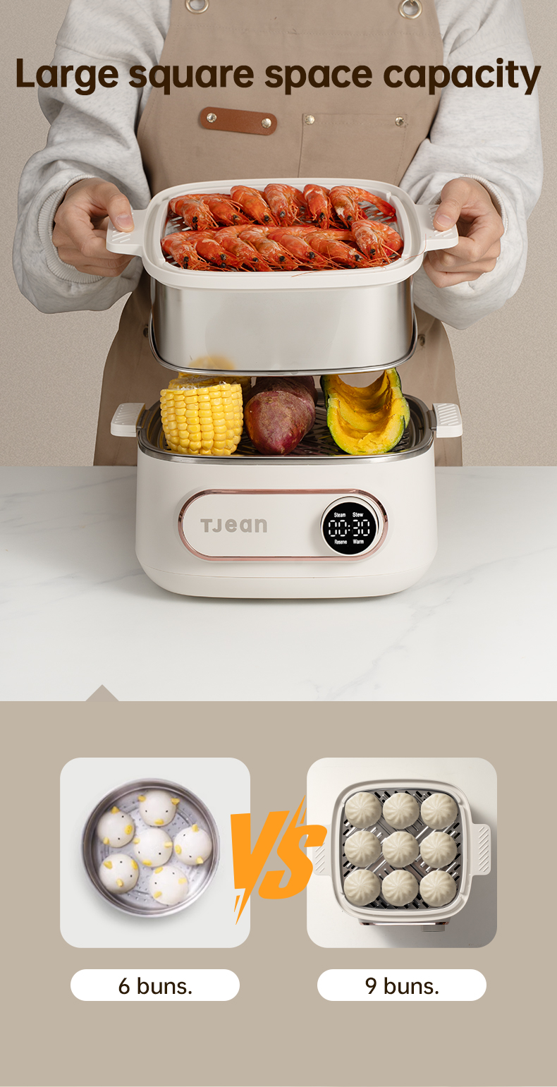 TJean multifunctional steamer with double-layer large capacity steamer ...