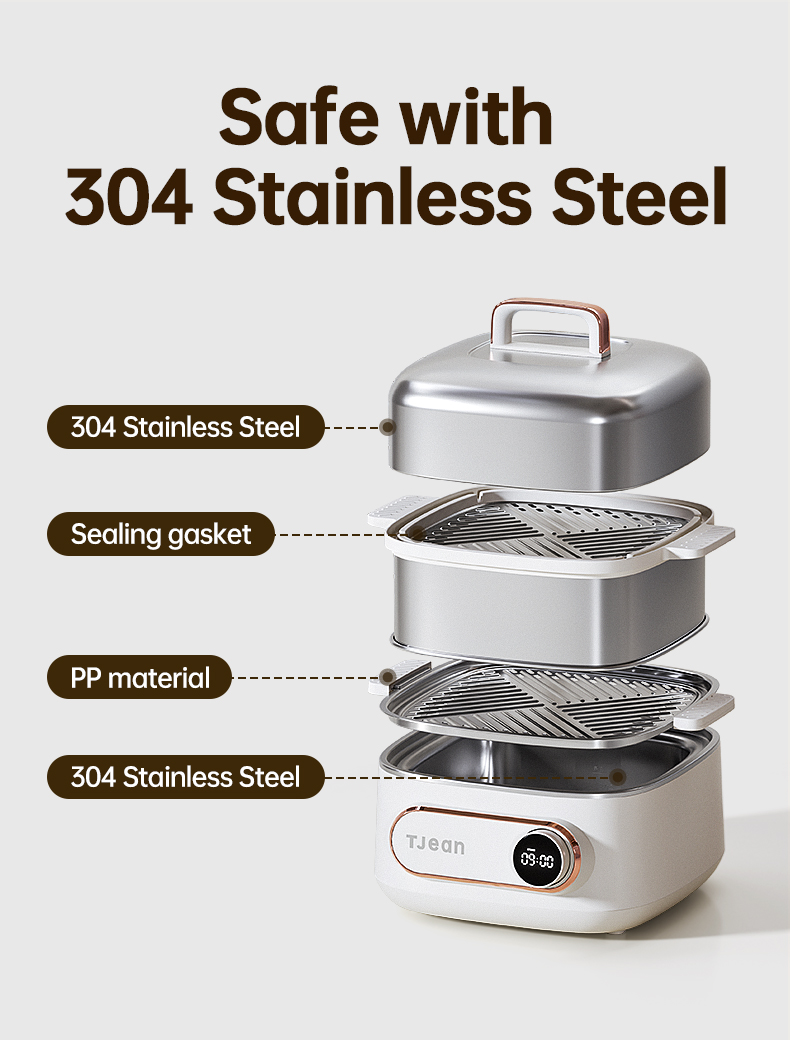 TJean multifunctional steamer with double-layer large capacity steamer ...