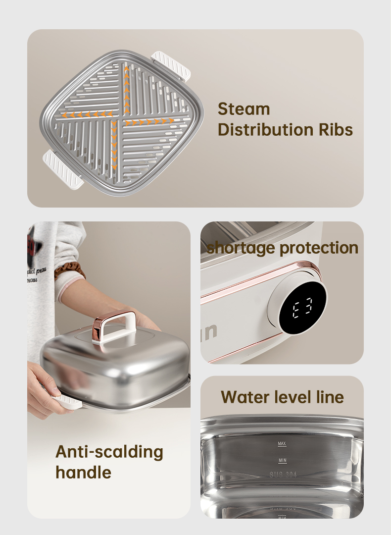TJean multifunctional steamer with double-layer large capacity steamer ...