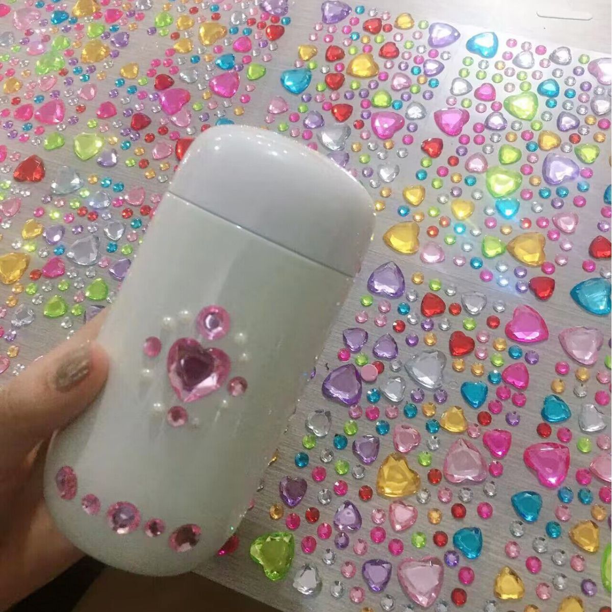 Mini colored diamond stickers, acrylic diamond stickers, star shaped ...