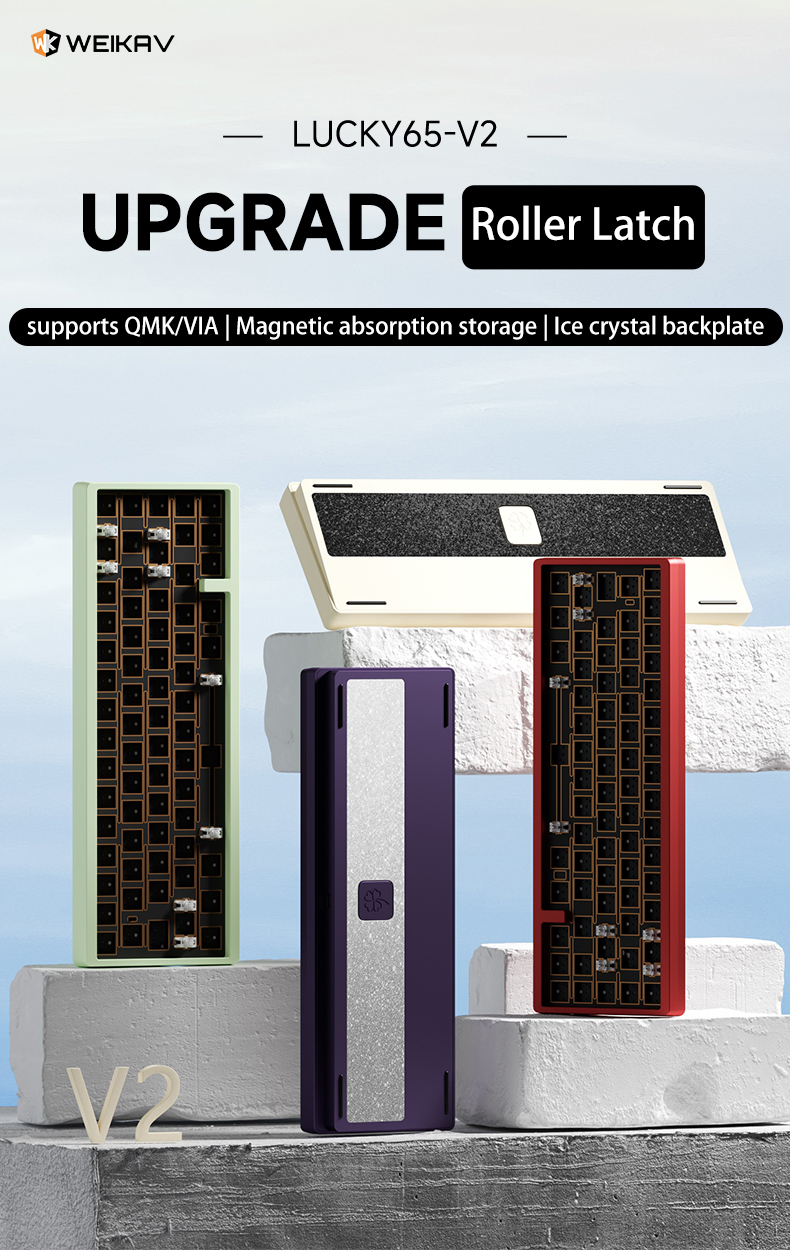 WEIKAV Lucky65 V2 Aluminium Wireless Mechanical Keyboard Bbluetooth 2 ...