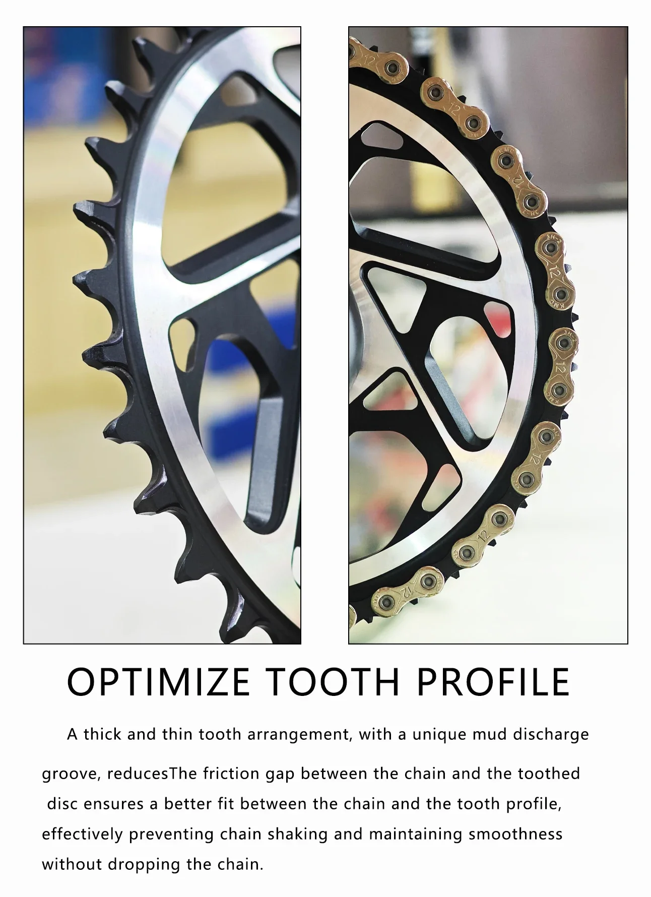 8 Bolt 7075 Aluminum CNC Hollow Narrow Wide Chainring with 3mm Offset ...