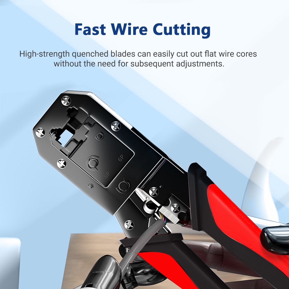 HOOLNX RJ45 Crimping Tool Ethernet Network LAN Cable Crimper Cutter ...