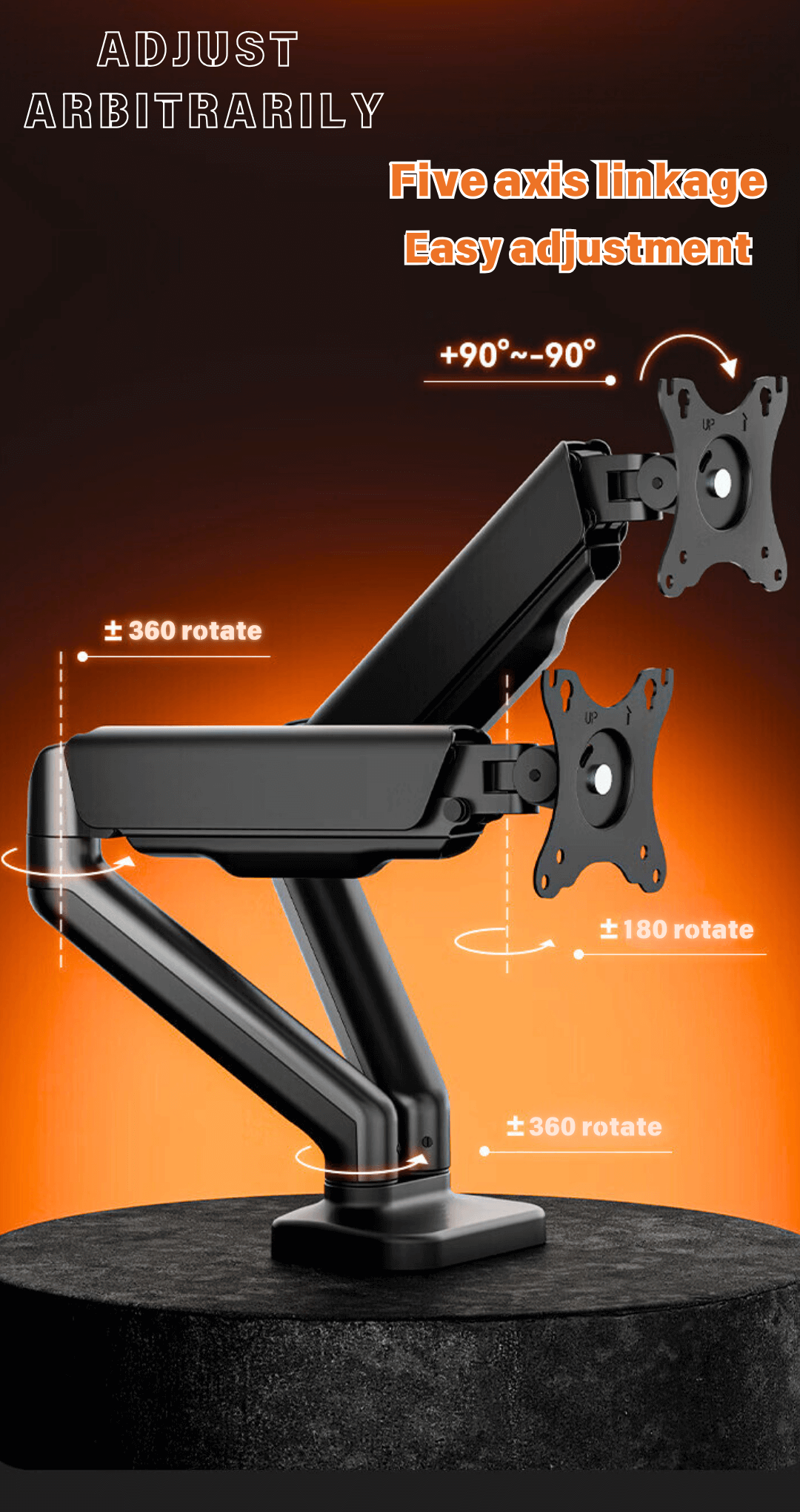 Premium dual monitor arm Steel Articulating Monitor Stand Adjustable ...