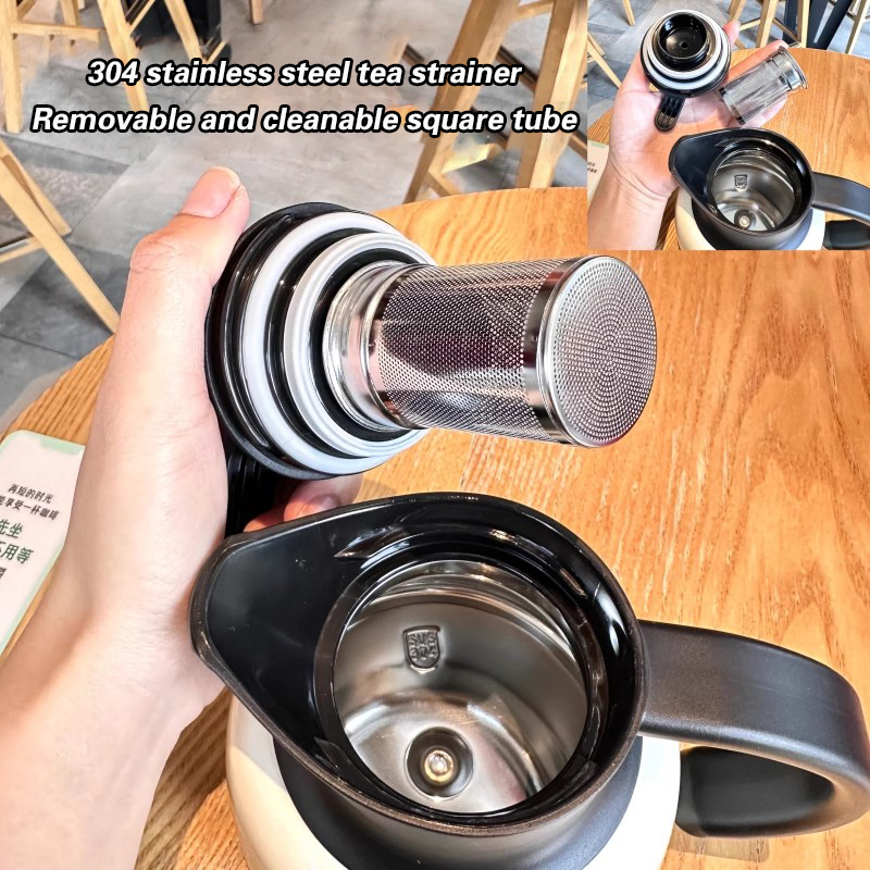 TYESO thermal flask Vacuum Insulated Modern Tea Pot With Filter (600 ...
