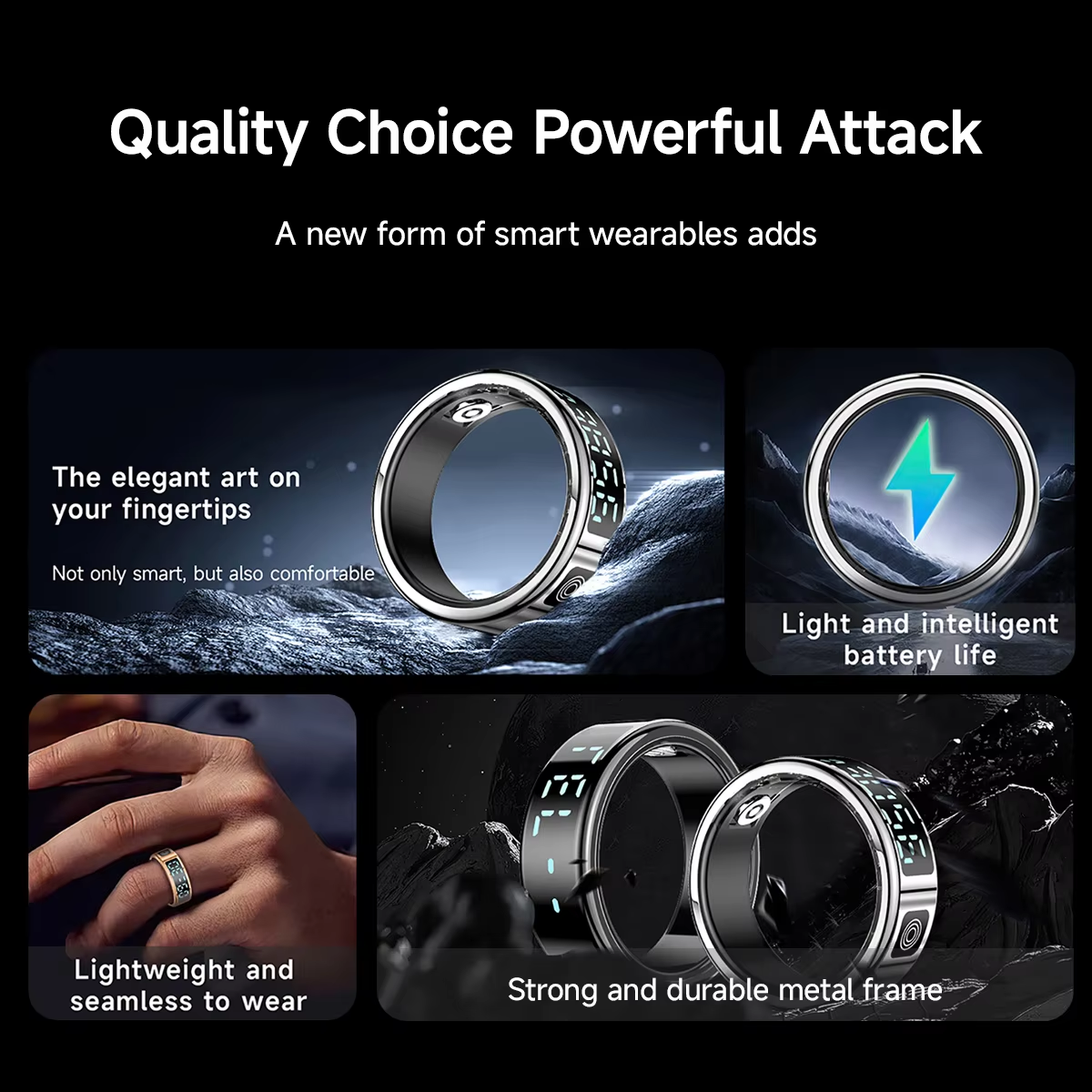 2025 New For Xiaomi Smart Ring Support Screen Display Health Monitor ...