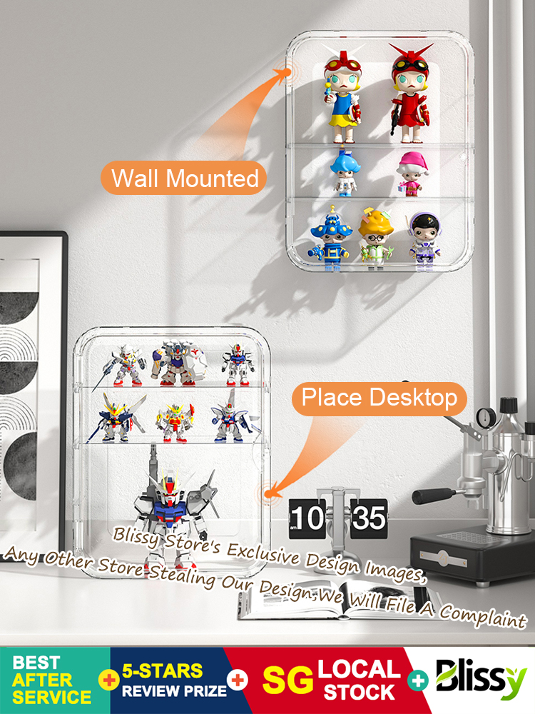 DUOZAN Acrylic Popmart Display Box Wall Mounted Transparent Storage Box ...