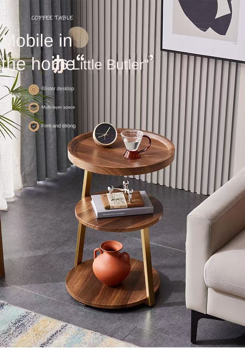 Nordic Three Layers Coffee Table Bedside Small Side Tables Living Room ...