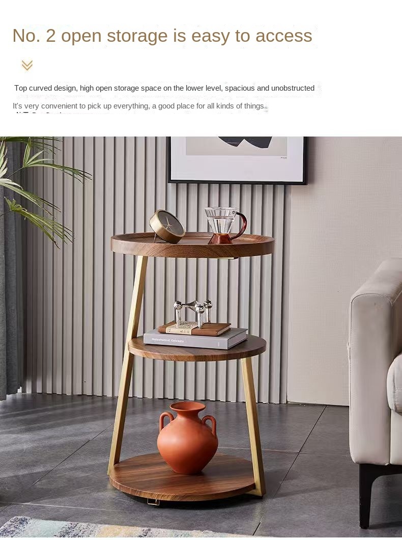 Nordic Three Layers Coffee Table Bedside Small Side Tables Living Room ...