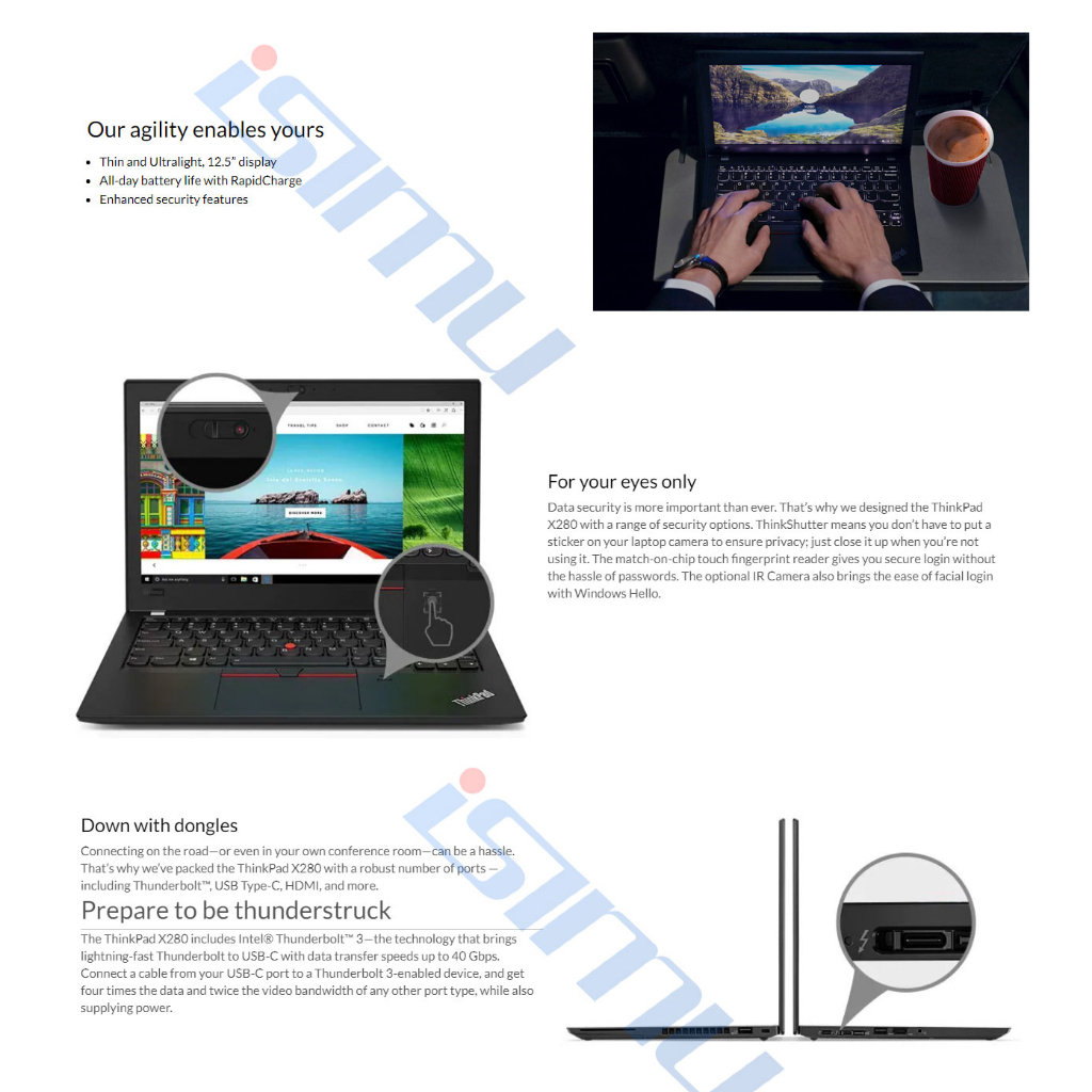 Lenovo ThinkPad X280 Ultrathin laptop Intel Quad-Core i5/i7 8G/16G DDR4 ...