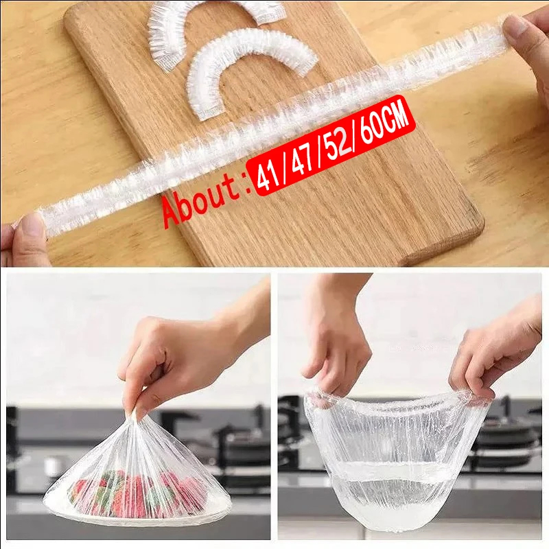 100pcs Elastic Food Cover | Disposable Kitchen Wrap BPA-Free | Fruit ...