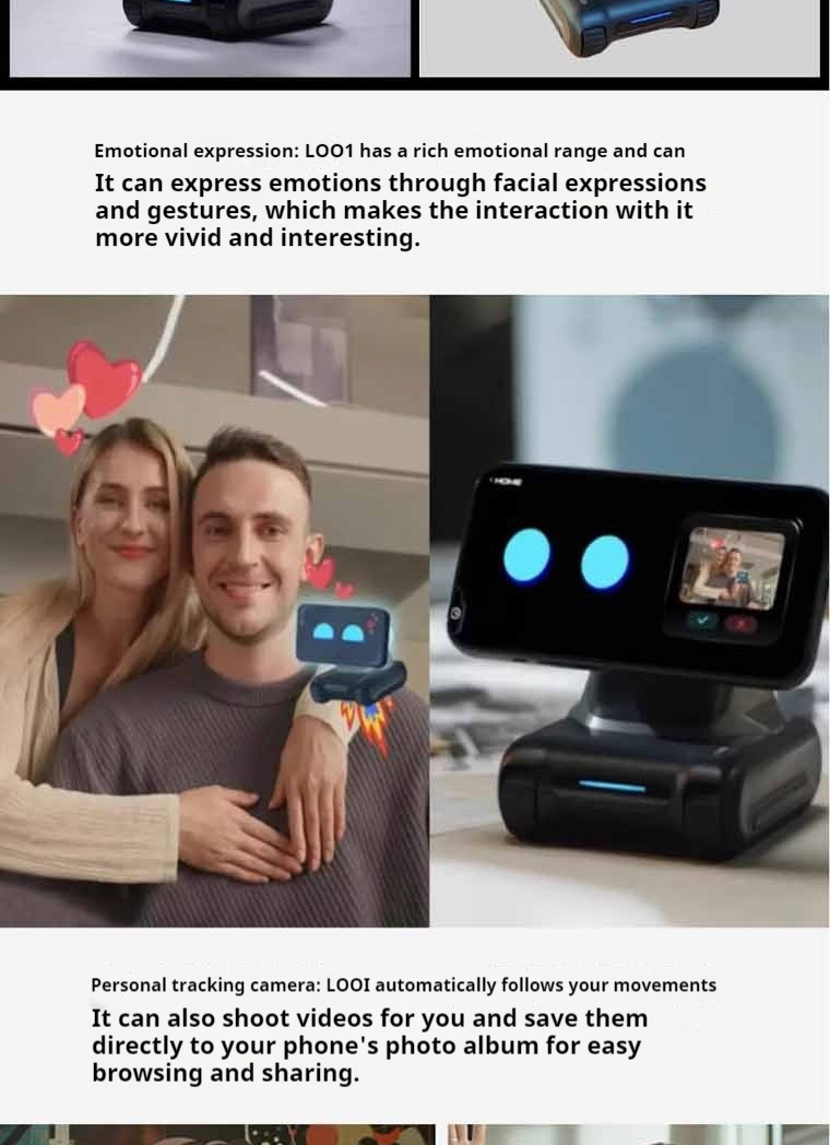 LOOI Robot Intelligent Desktop Robot Mobile AI Assistant Facial Recognition Gesture Interaction ...
