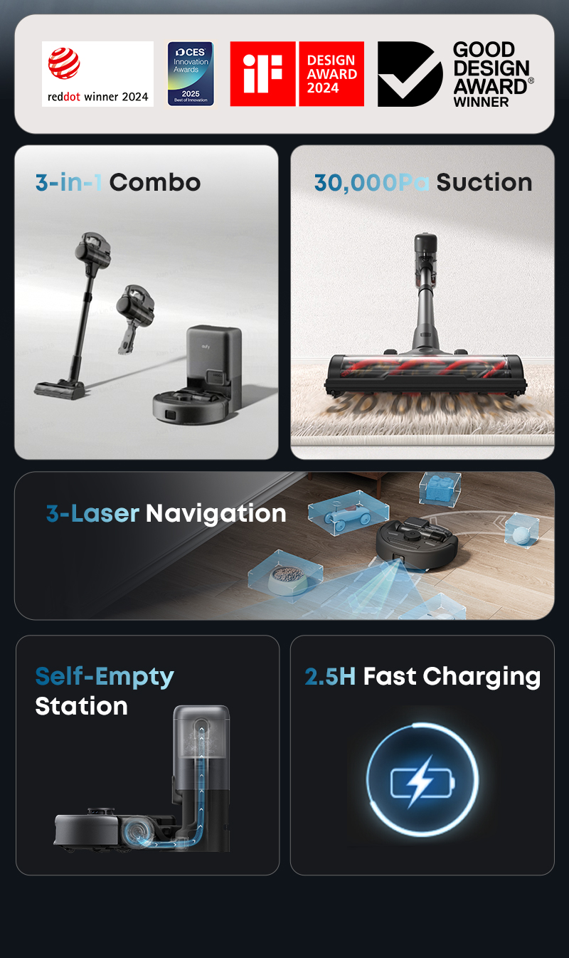 eufy Robot Vacuum 3-in-1 E20, Detachable Combo Robot Vacuum and Wall Mount Accessories | Shopee ...