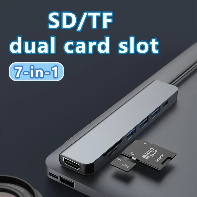 7 in 1 USB C Hub Multiport HDMI 4K USB3.0 Adapter For MacBook For iPad ...