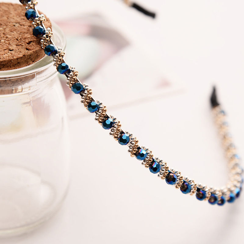 Handmade winding non-slip crystal hair band Simple rhinestone hair band ...
