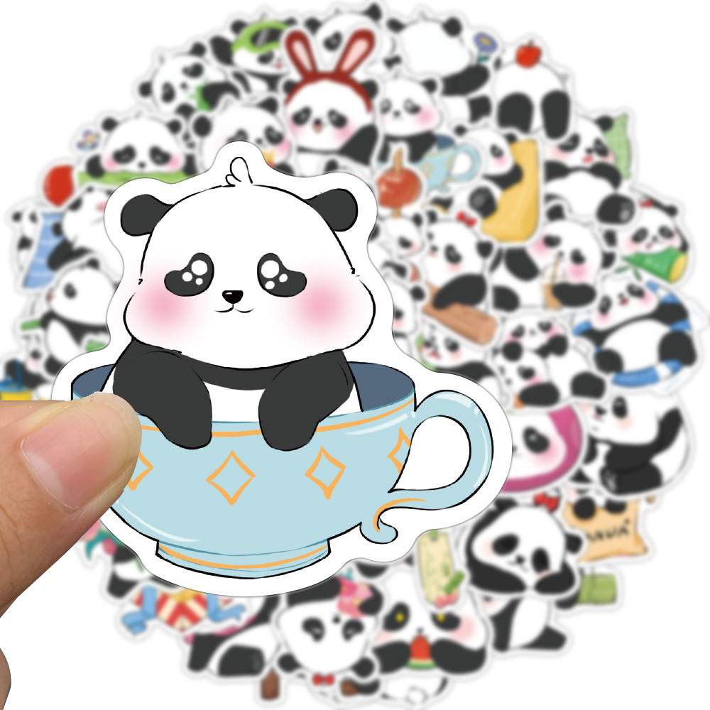 [Large Sticker]50pcs Cute Cartoon Panda Sticker Pack for Scrapbook ...