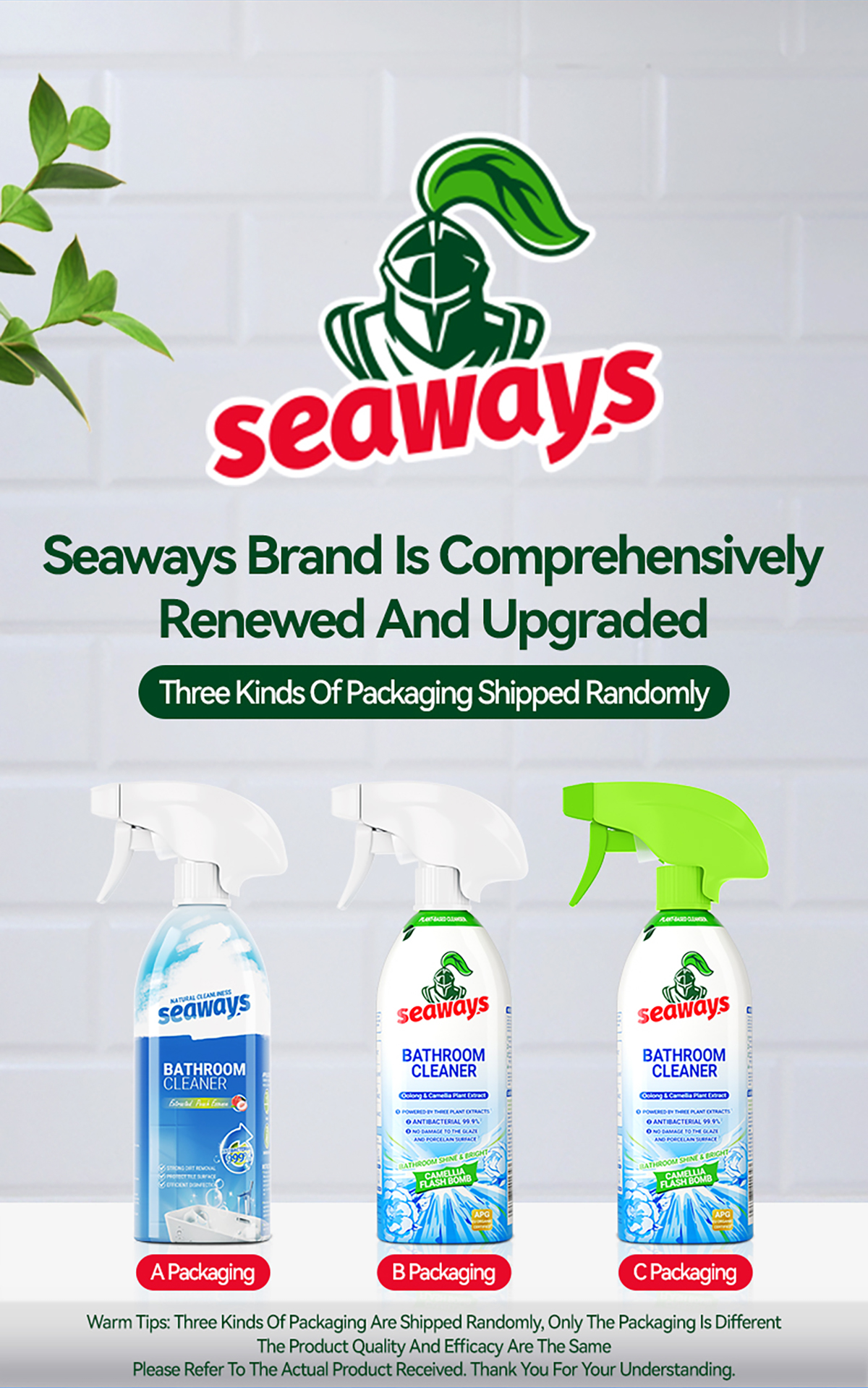 Seaways Bathroom Cleaning Spray (500g) Toilet Bowl Cleaner Glass Stain ...