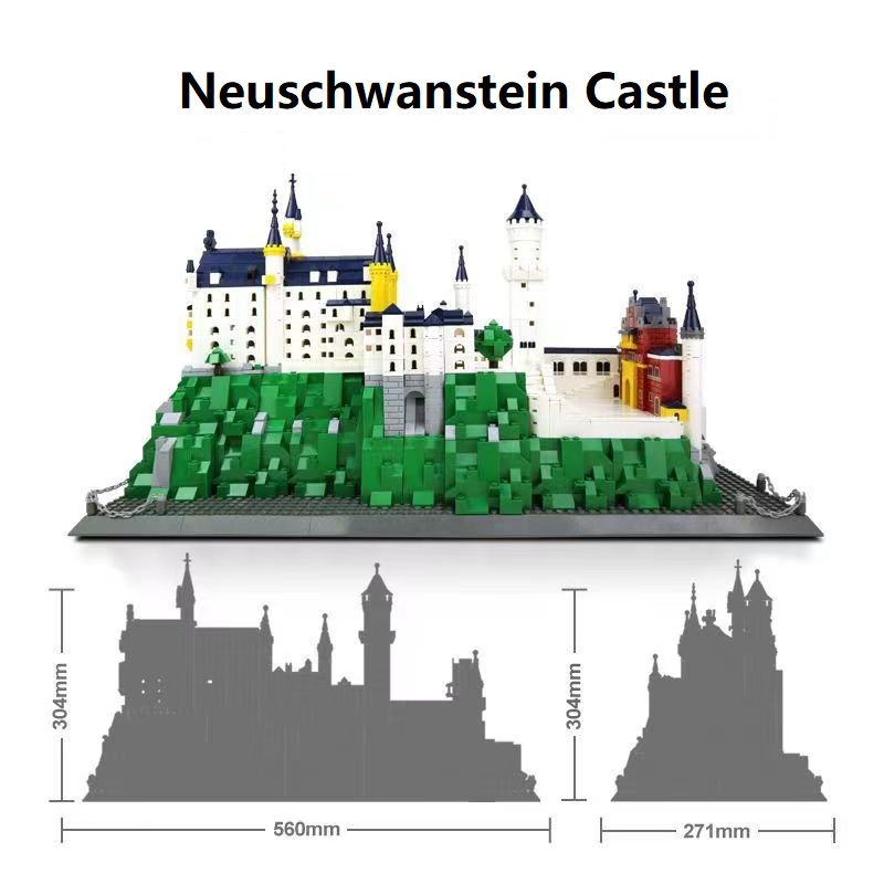 Neuschwanstein Castle Germany Building Blocks 1969 Pcs WANGE ...