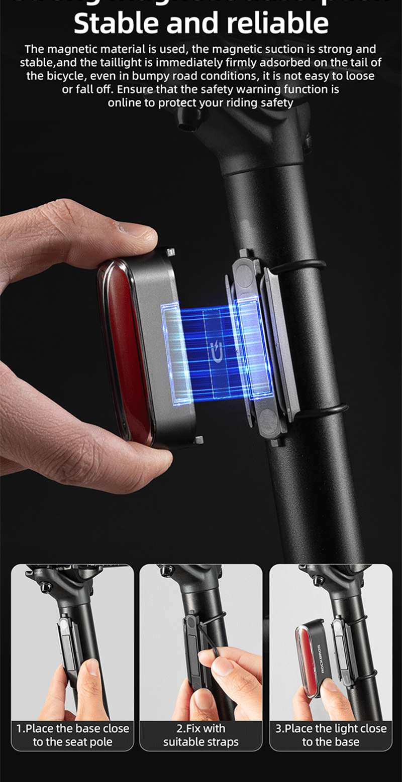 【3-day Delivery】ROCKBROS Smart Light Bike Light Brake Sensing IPX6 ...