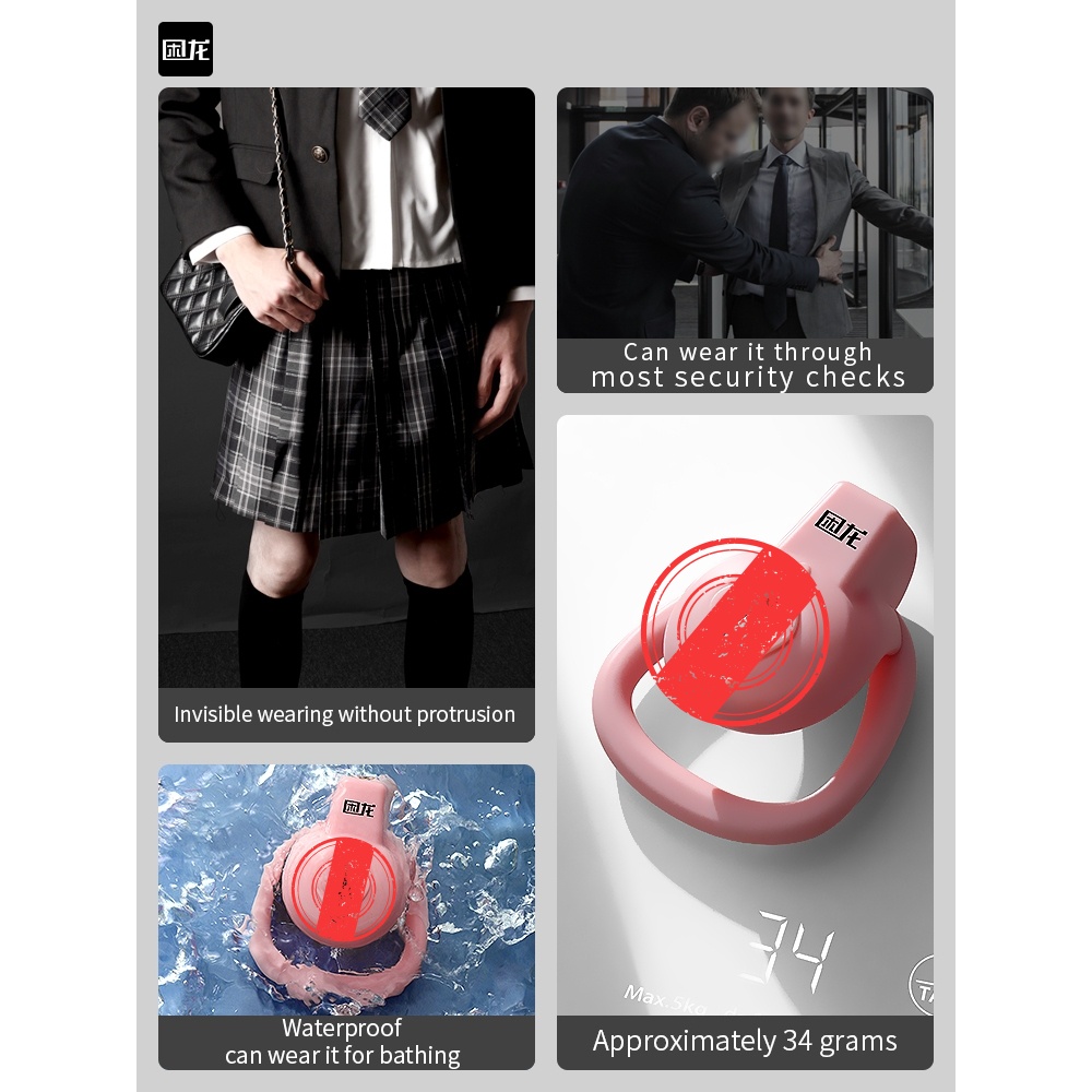 JEUSN Male Chastity Cage Lock Sissy femboy Cock Cage Device Sex Toys ...