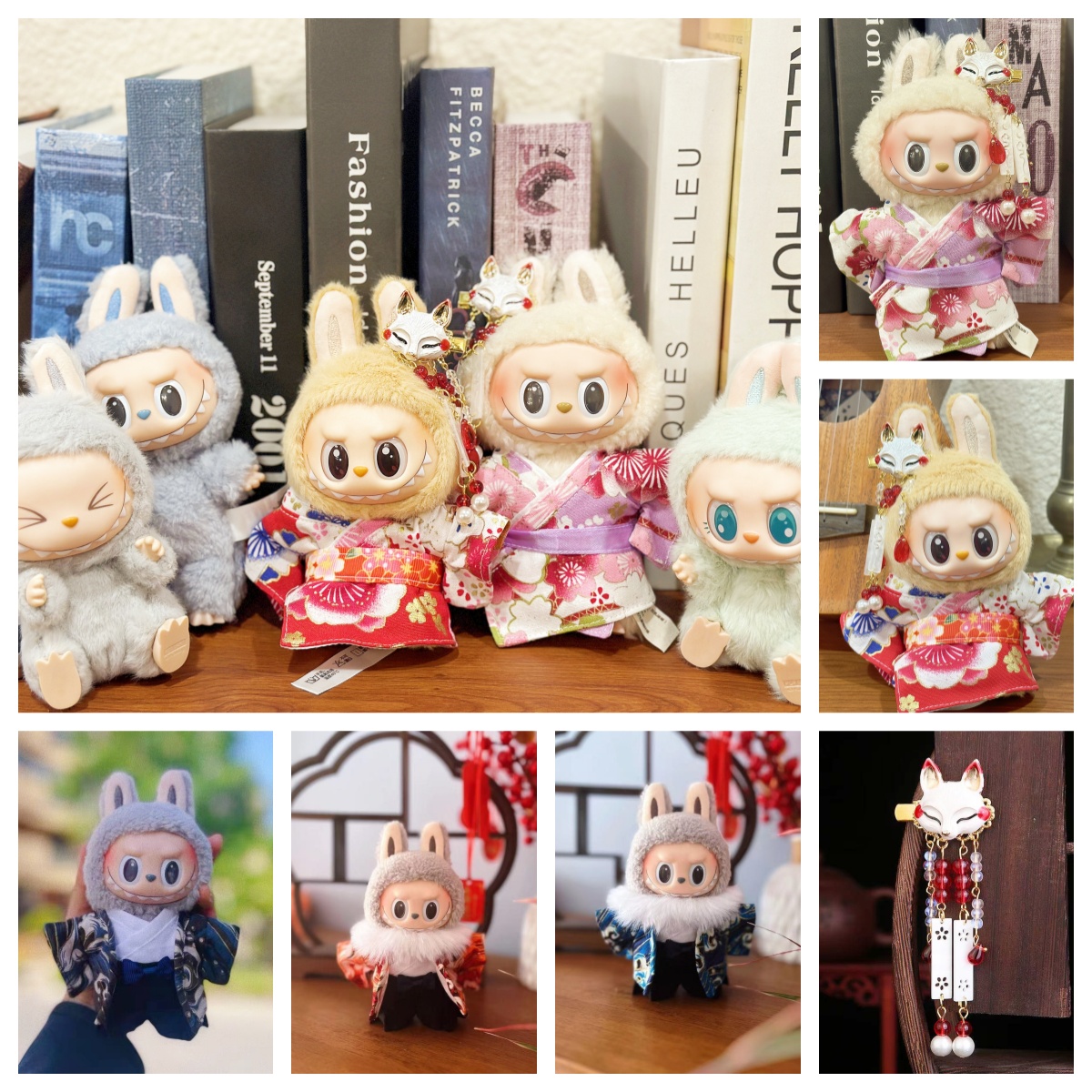 17cm Labubu Pop Mart Vinyl Doll Doll Clothes Kimono Suit | Shopee Singapore