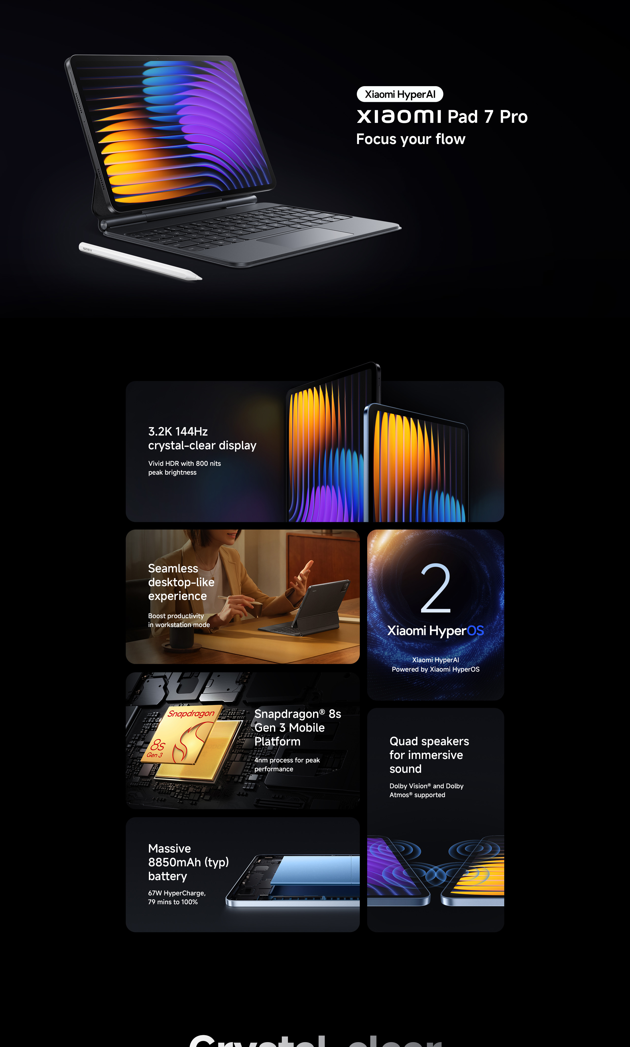 Xiaomi Pad 7 Pro | 8GB+256GB/12GB+512GB, Snapdragon 8s Gen 3 Mobile ...