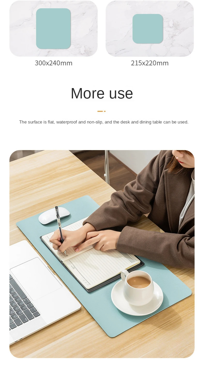 Versatile Dual-Sided PU Leather Mouse Pad: Waterproof, Non-Slip, and ...