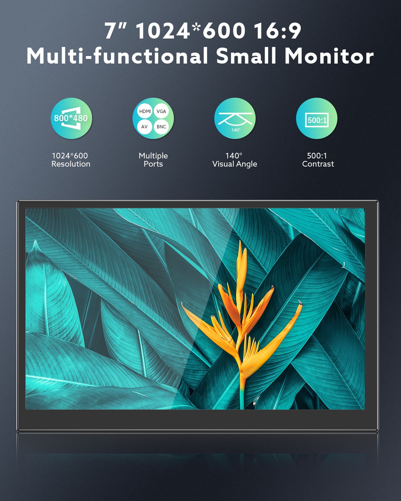7 inch LCD Display Screen Small Mini Monitor Car Rear View TFT with ...