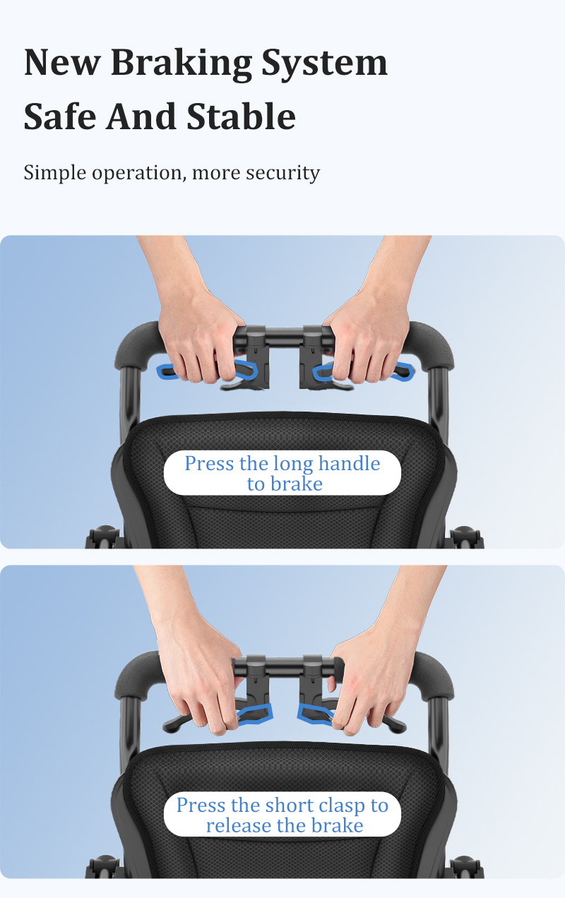 Ziivievs Foldable Ergonomic Walker With Luggage Handle Wheelchair ...