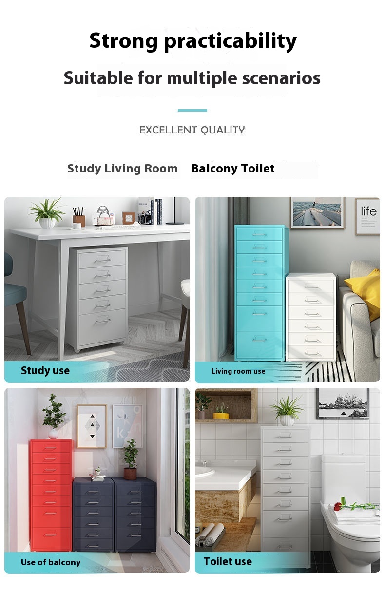 Small Mobile Metal Storage Drawers Cabinet Home Office Drawer File ...